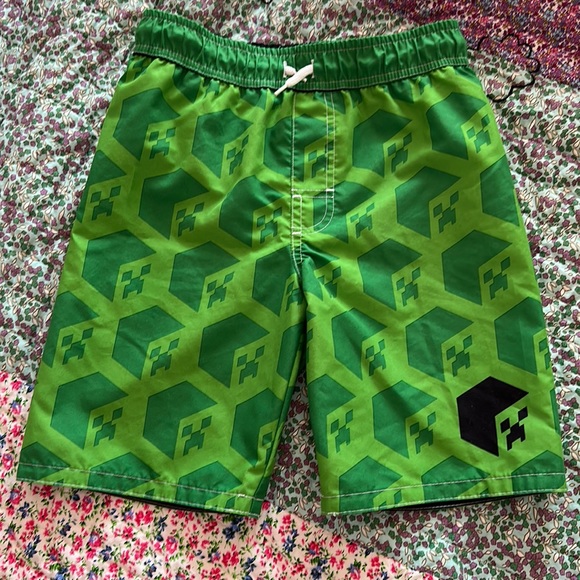 Minecraft | Swim | Minecraft Creeper Gaming Boys Swim Trunks Shorts ...